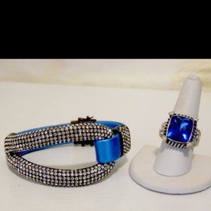 Joan Boyce | Jewelry | Joan Boyce Edgy Diva Blue Pave Crystal Cord ...